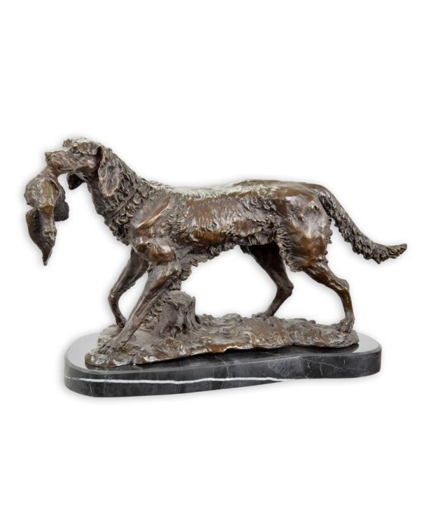 Bronzen beeld van een hond type 1 | Tuinbeeldencenter.nl