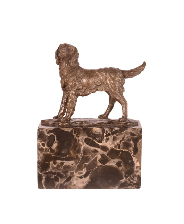 Bronzen beeld van een hond | Tuinbeeldencenter.nl